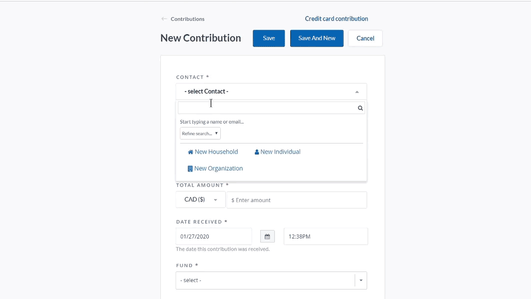 Add a single offline contribution - CanadaHelps.org - Help for Charities